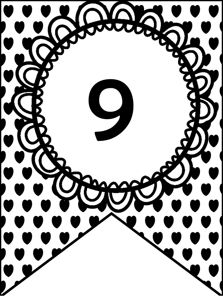 la classe de caro.: Fanion Alphabet et chiffres 1 à 10 - Noir et blanc