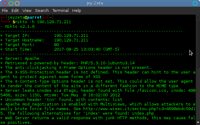 Detectar vulnerabilidades web con Nikto