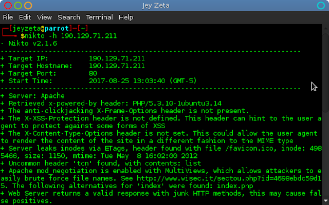Detectar vulnerabilidades web con Nikto