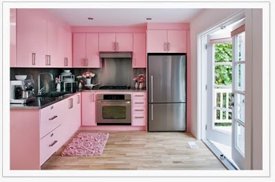 Decoración de cocinas color rosa - Colores en Casa