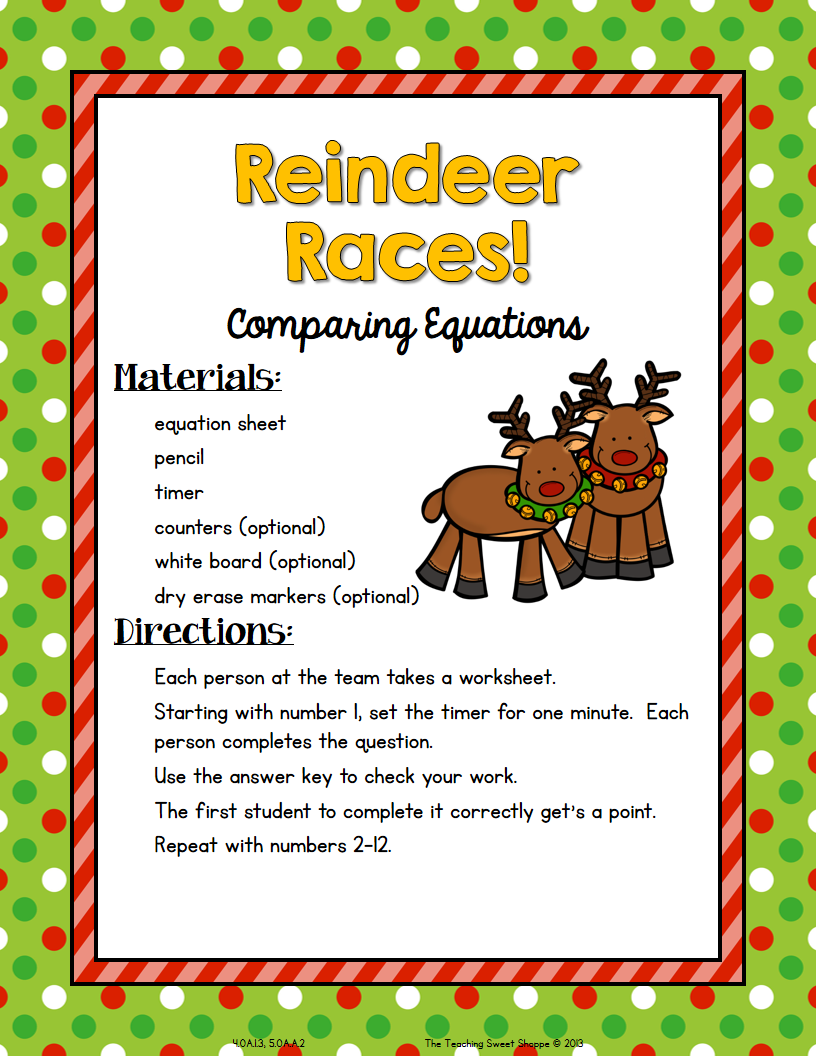 The Teaching Sweet Shoppe!: Christmas Themed Math Centers for Grades 3-5!