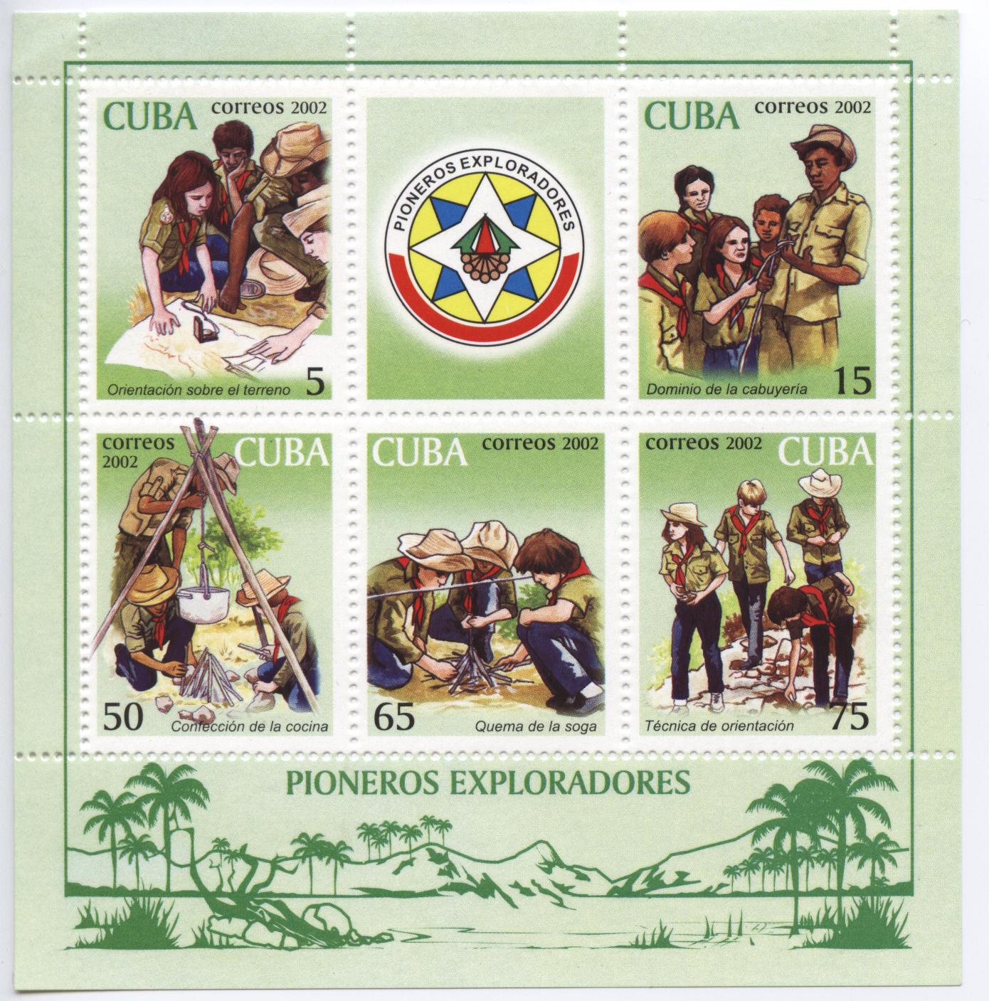 FILATELIA SCOUTS TIMBIRAS: CUBA, PIONEROS EXPLORADORES