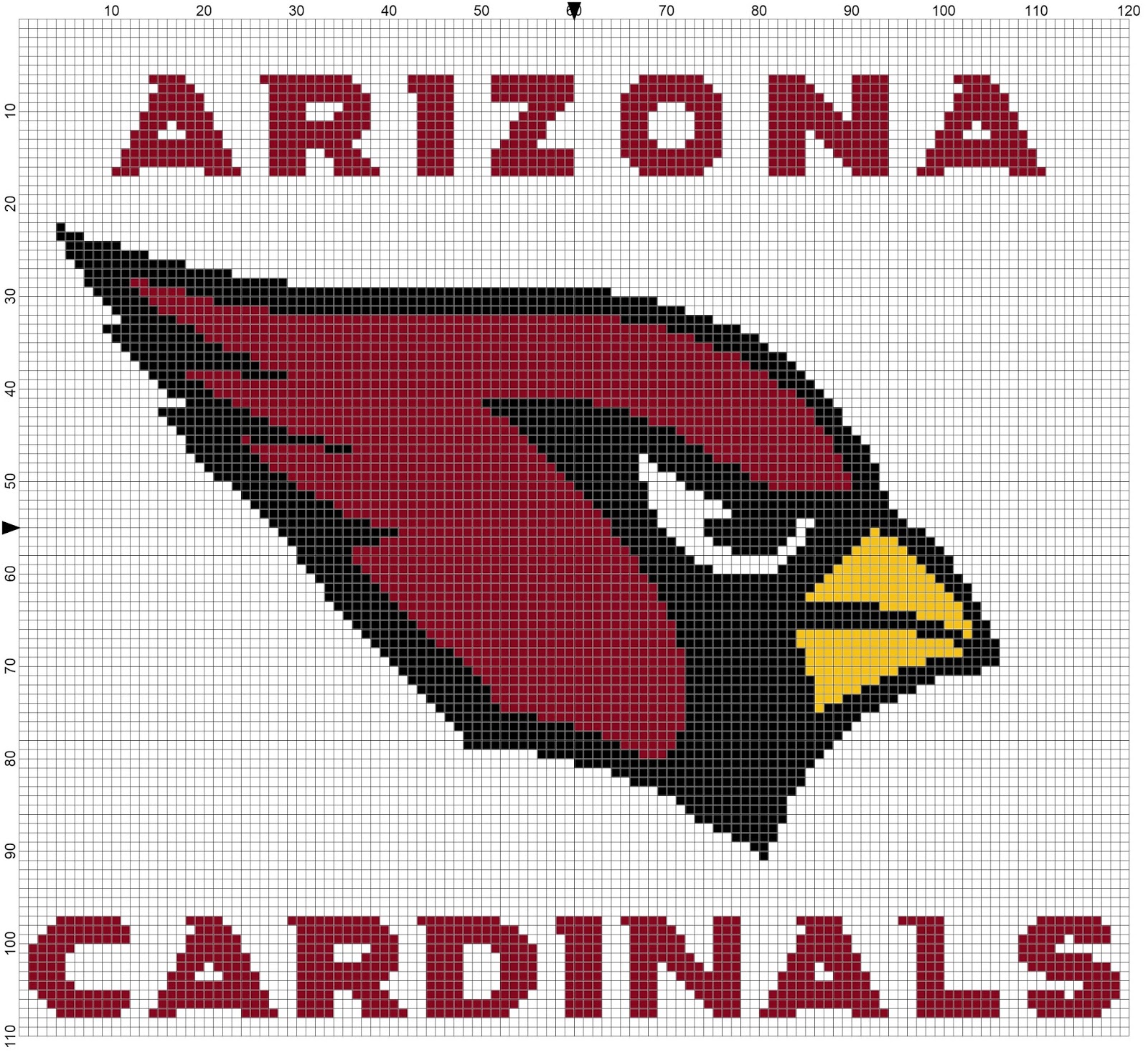 Kendra's Crocheted Creations: Arizona Cardinals graph