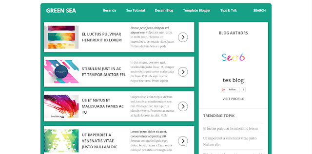 Green Sea Personal blogger Template