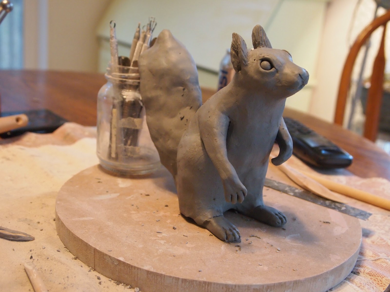 Kaaren's Art and Author Blog: A Squirrel Emerges from the Lump of Clay