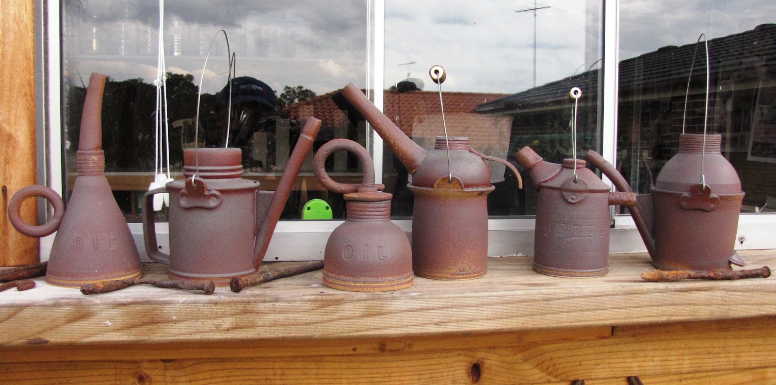 Jan Wallace Pottery: 'Old Oil Cans'