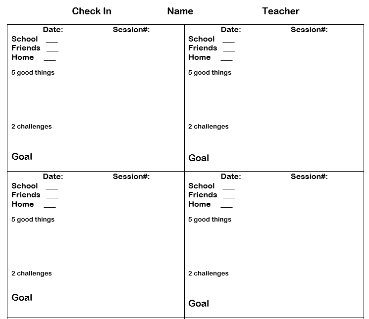 Elementary Counseling Blog: Individual Counseling Check In Sheet