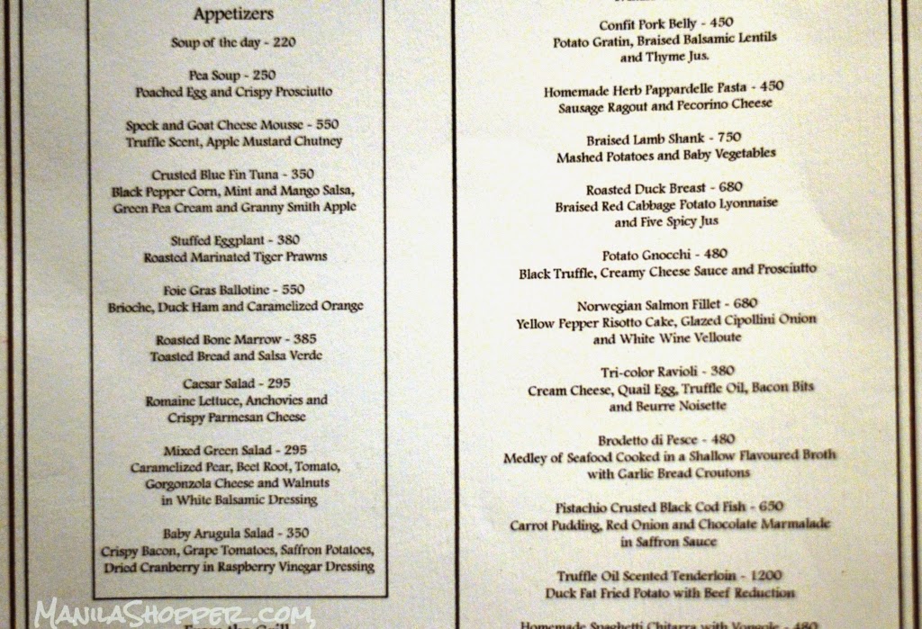 Manila Shopper: Amazing Bistro Food Experience at Madison's Bistro Moderne