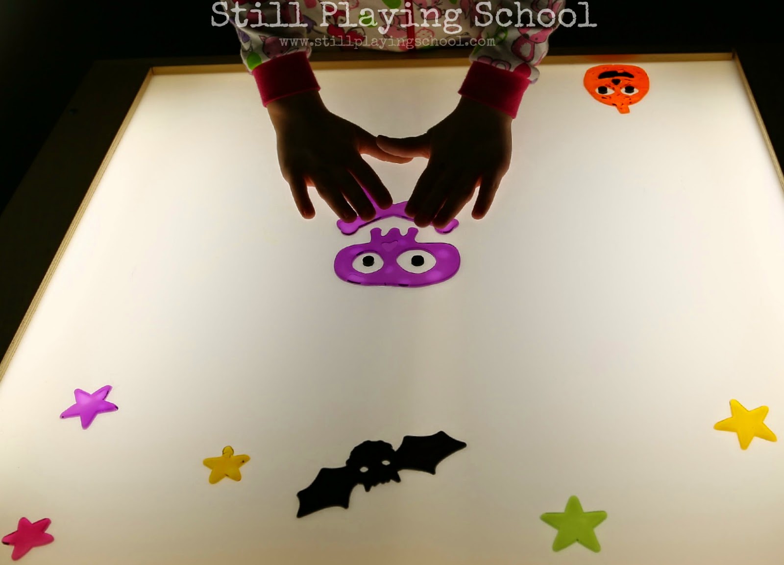 Halloween Shapes on the Light Table | Still Playing School