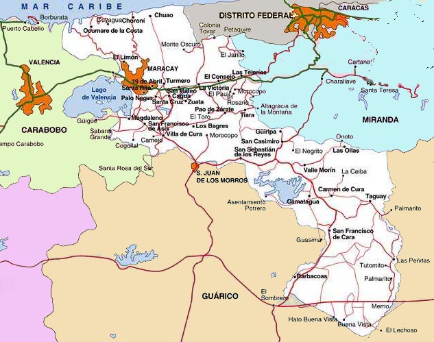 Mapas Viales: ARAGUA
