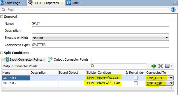 learning catalog: Mappings with SPLIT component - ODI 12c