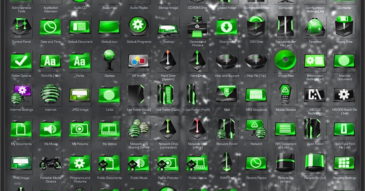 Download Encounter Green Icon Pack untuk Windows 8 dan 7 - Garis Masuk