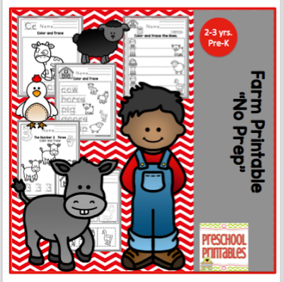Farm Printable "No Prep" ~ Preschool Printables