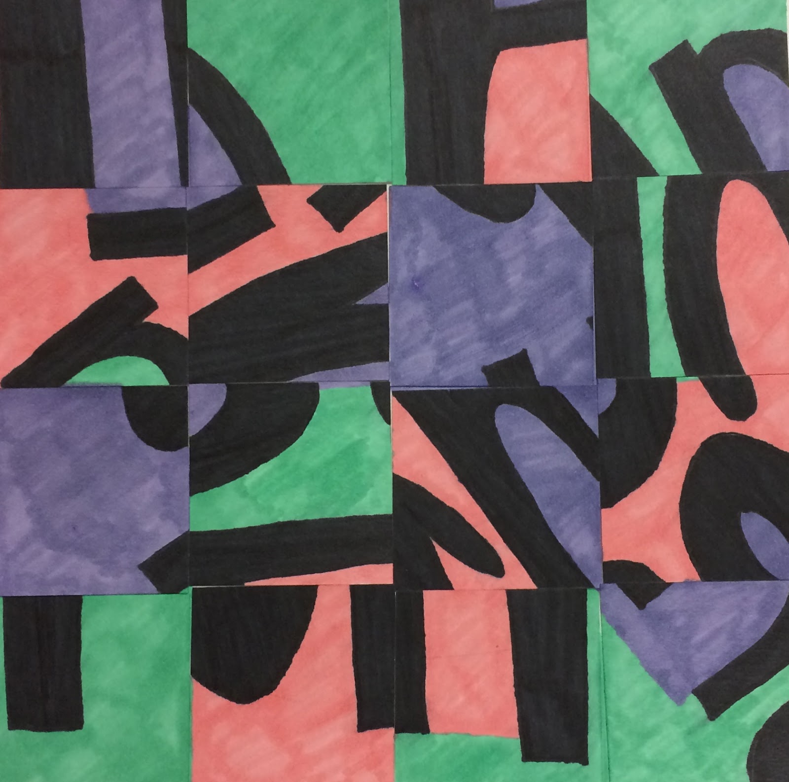 Mrs. Warchol's Art Blog: 6th Grade Abstract Name Designs