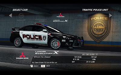 Nfs Hot Pursuit Mitsubishi Lancer Police Car - Wallpapers Collections