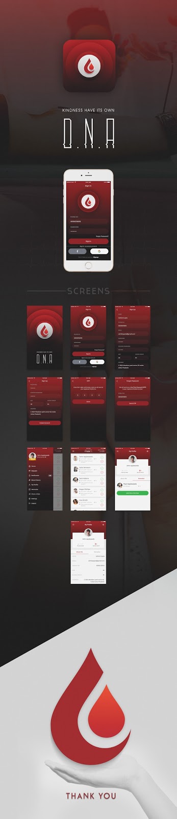 DNA Application UI UX Designing