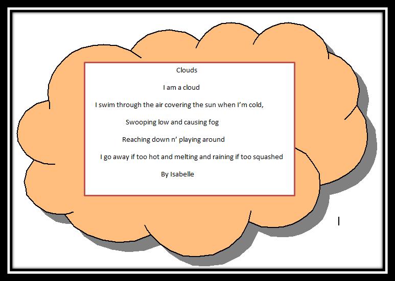 Room 5's Blog: personification poem: Clouds