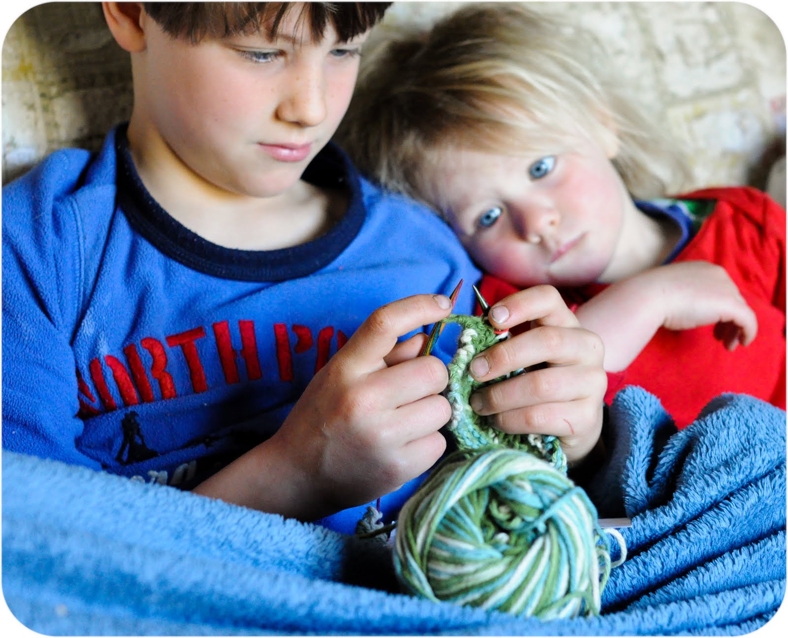 Teaching children how to knit: Letters to Larkspur