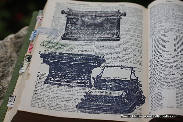 crafty goodies: Dictionary Stamping~typewriter and telephone!