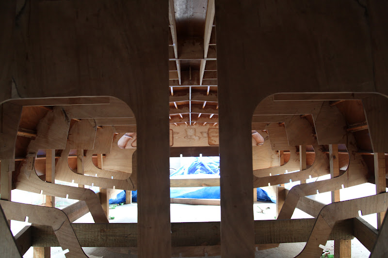 CKD Boats - Roy Mc Bride: Andy fairs his Didi Mini Transat hull