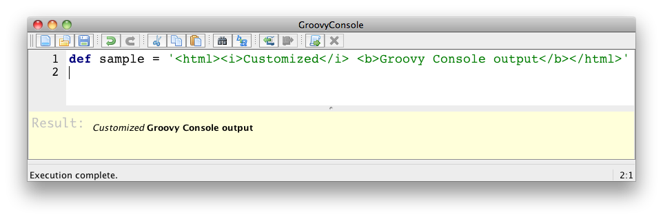 Groovy Goodness Customize Groovy Console Visual Output Messages From Mrhaki