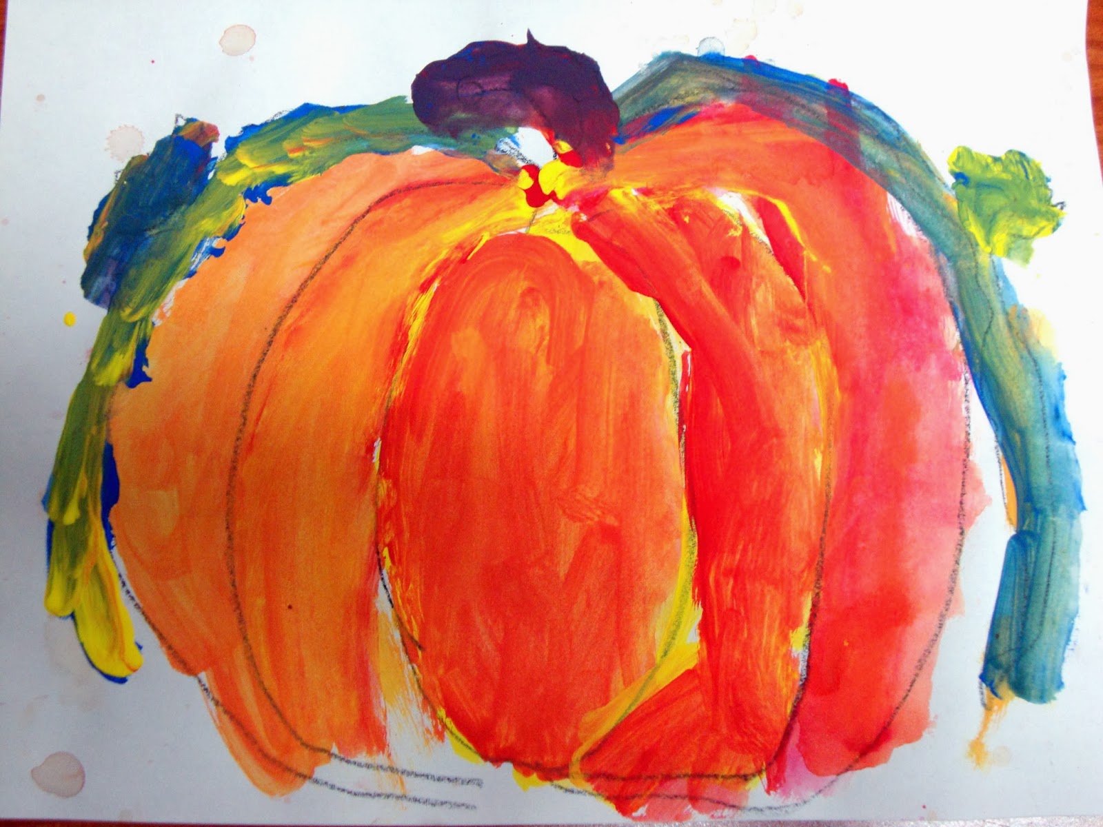 Sparkly Art with Ms. Carney!: Color Mixing Pumpkins! 1st Grade!!!