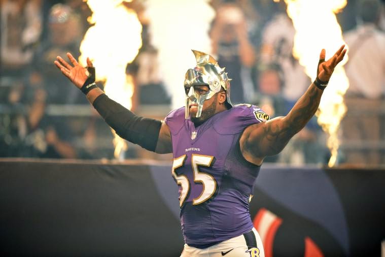 NWK to MIA: Terrell Suggs Wore A Gladiators Mask Before Last Nights Game