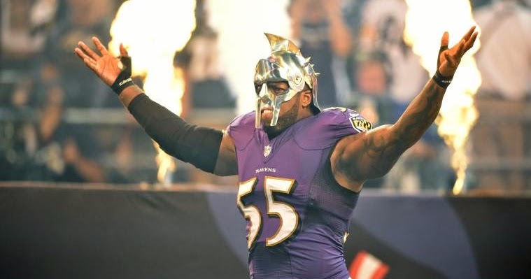 NWK to MIA: Terrell Suggs Wore A Gladiators Mask Before Last Nights Game