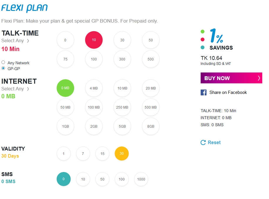 30 days 300 Minute at Tk 90 GP-GP 24 hours | Online Seba