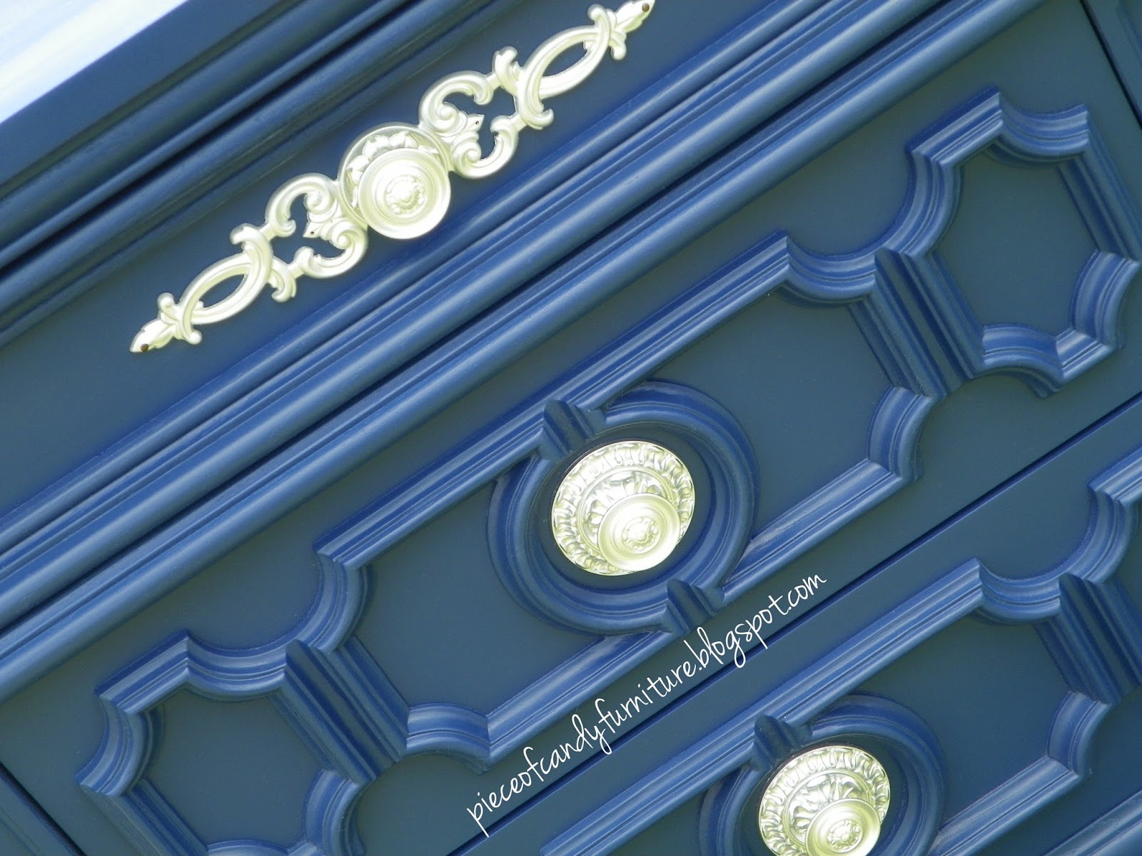 Piece Of Candy Furniture: Hollywood Regency Painted Navy Blue.....