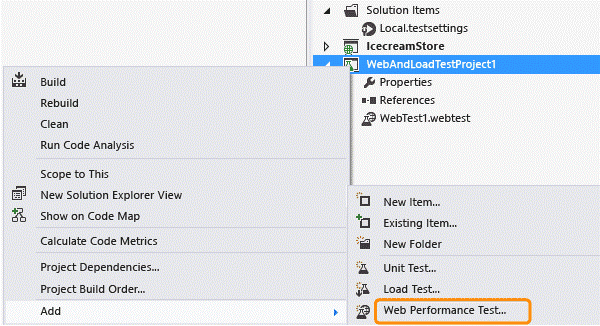 Performance Complete: Create a web performance and load test project