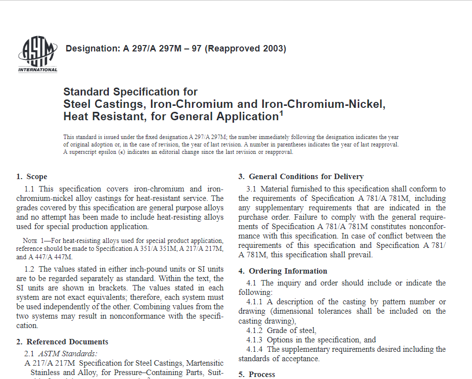 ASTM A 297/A 297M – 97 (Reapproved 2003)