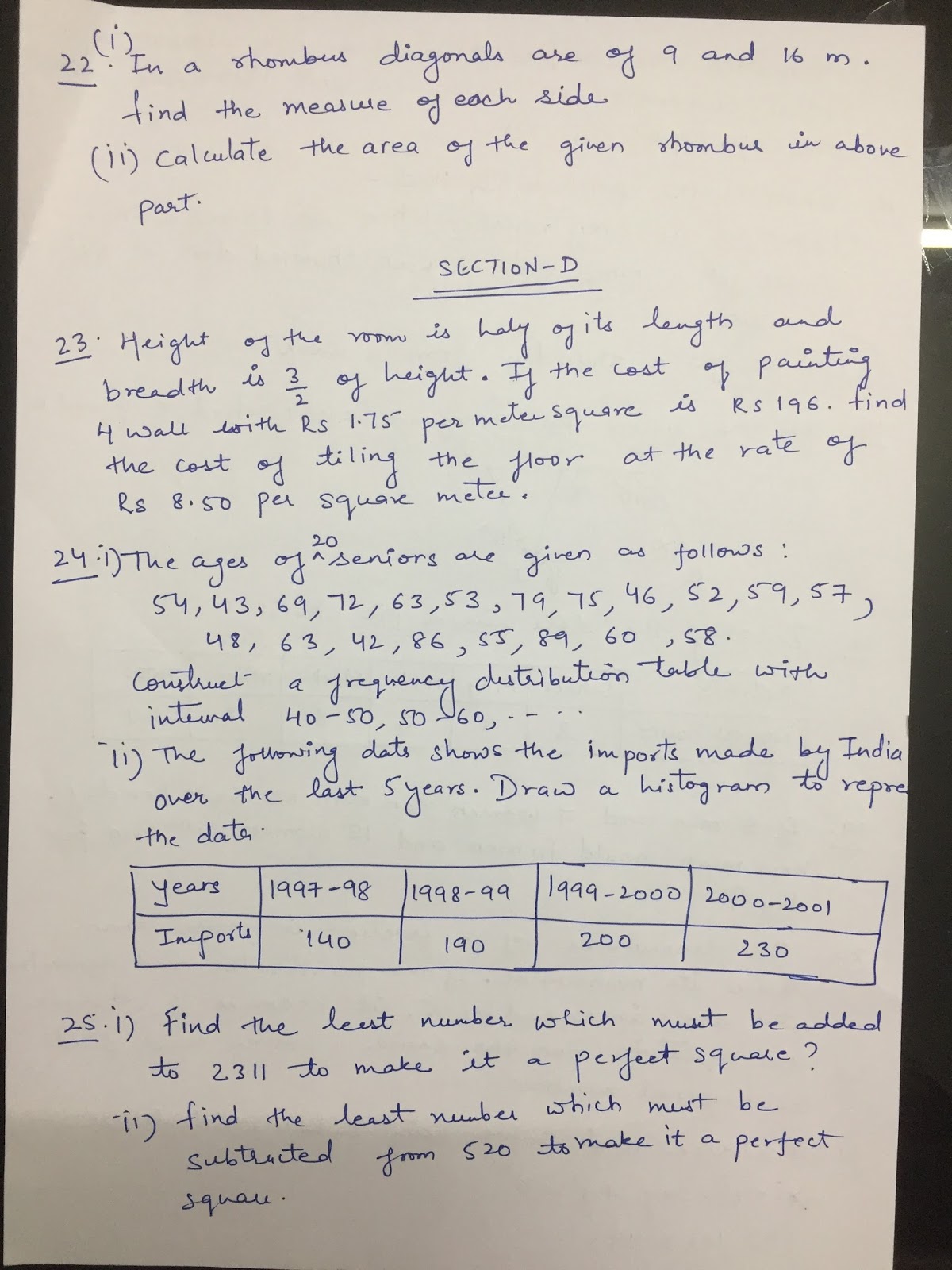 APSG: Class-8, Model Annual Exam Questions