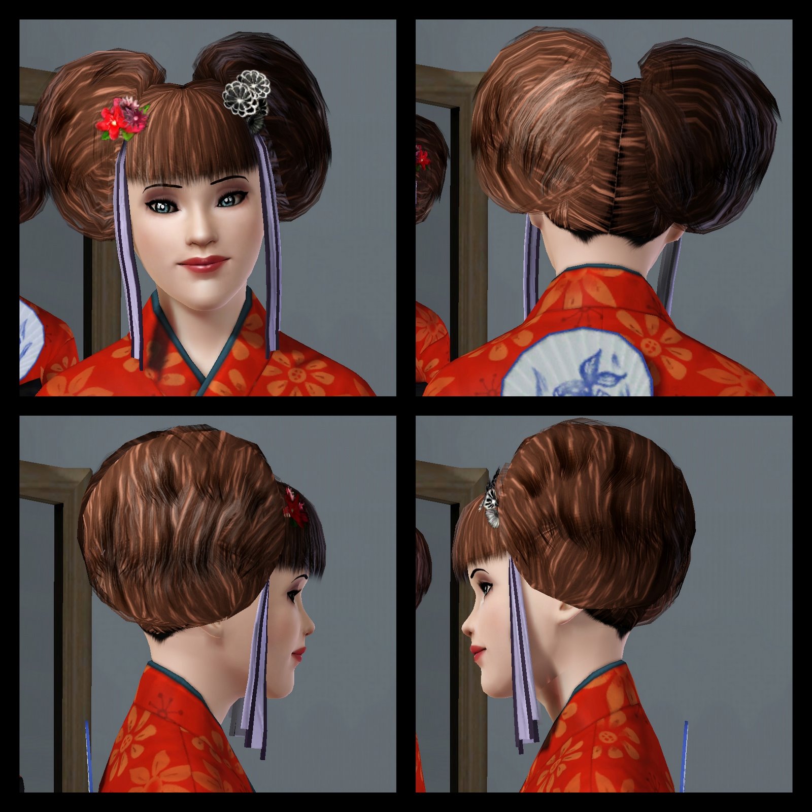The Sims 3 Store: Hair Showroom: Japanese Inspired Clothing Collection ...