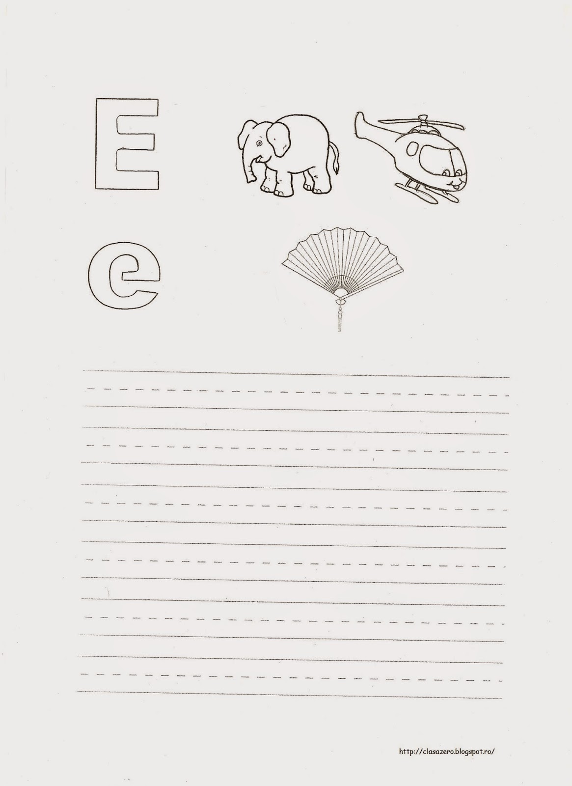 Clasa pregatitoare: Fisa litera E