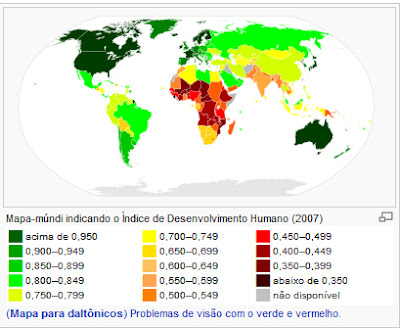 Que Inaceitável!: IDH: Comparação do padrão de vida.