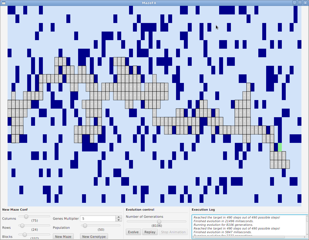 Fxapps Escape The Javafx Maze Using Genetic Algorithms