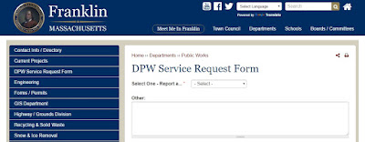 Franklin Matters: Pothole weather - reminder to use the DPW Service ...