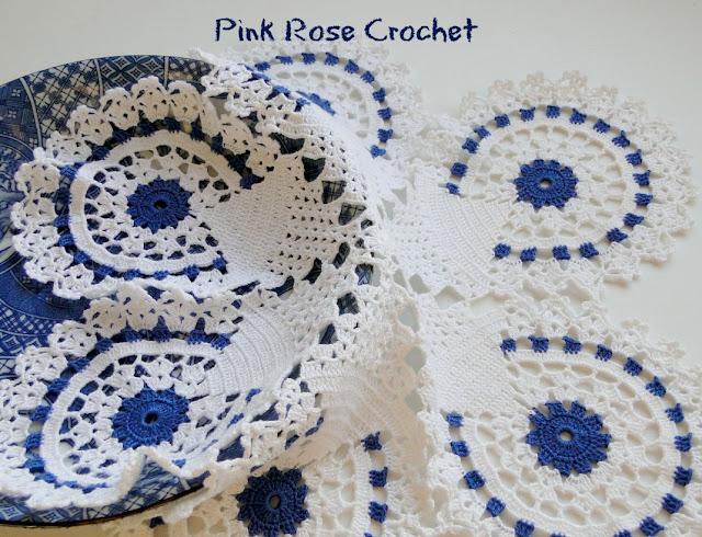Pink Rose Crochet: Blue is Beautiful Doily