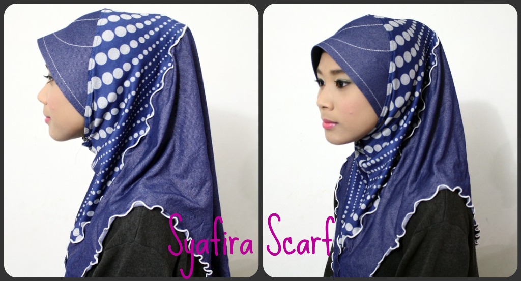 HOUSE OF LADY M: Tudung Design Jeans Polkadot