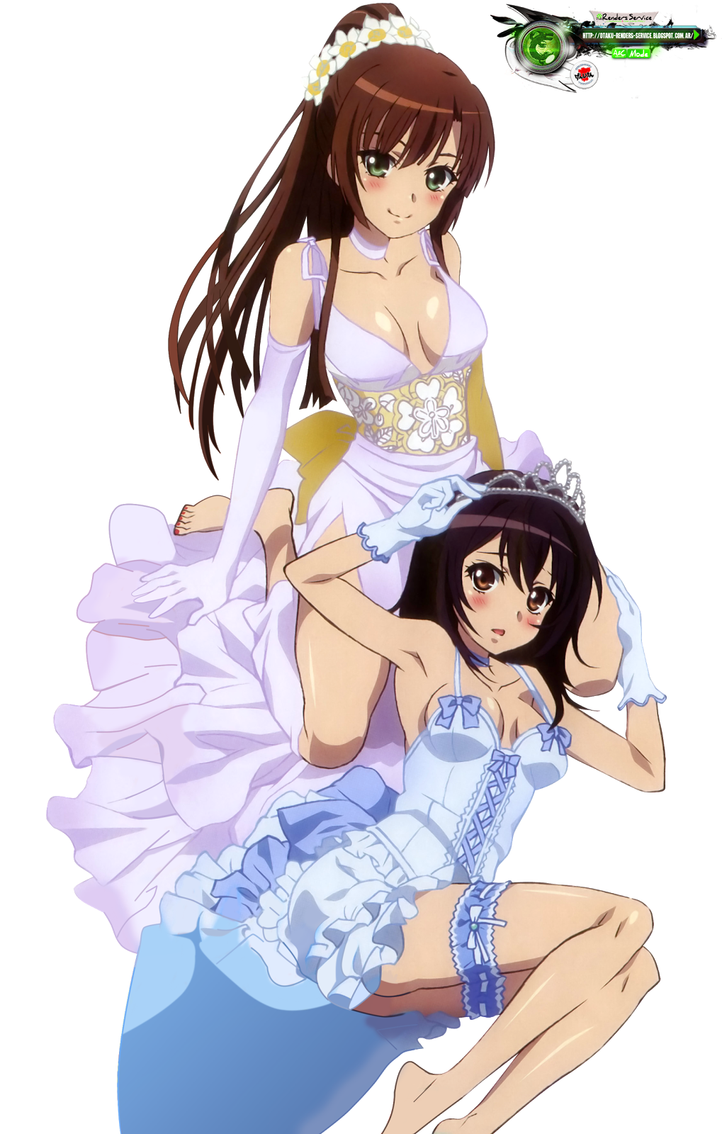 Safebooru 2girls Arm Support Armpits Bare Shoulders Barefoot Black
