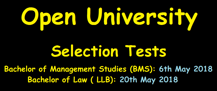 Selection Tests for Open University (BMS and Law) - Teacher