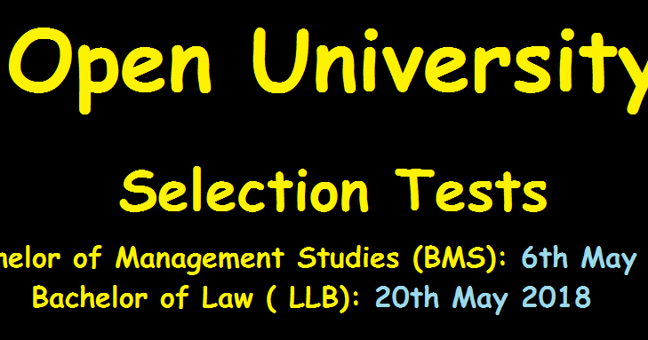 Selection Tests for Open University (BMS and Law) - Teacher