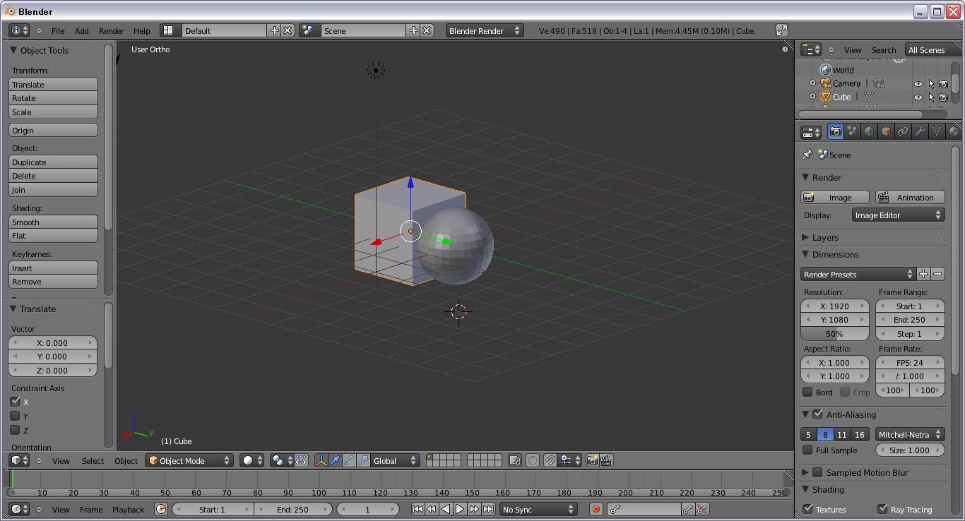 Ozlog: Blender:2.56βの図形間の演算