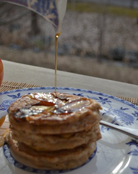 more than burnt toast: Walnut Pancakes with Maple-Glazed Apples to ...