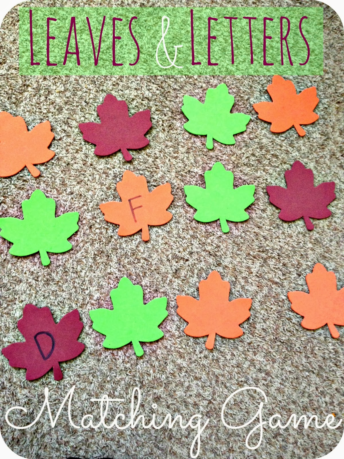 Blue Skies Ahead: Leaves and Letters Matching Game