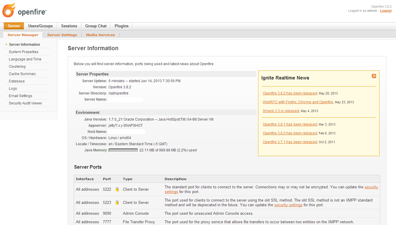 Como instalar Jabber Openfire 3.8.2 paso a paso ~ videoJuegos y Open Source