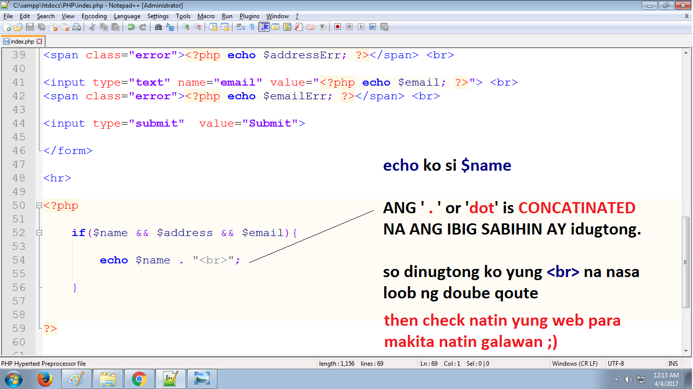 BSIT LESSON: Lesson 1 Validation (PHP Tutorial tagalog)