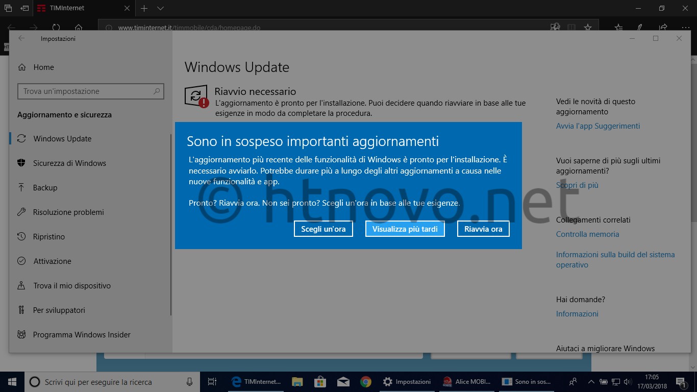 In Windows 10 torna la notifica blocca-schermo durante l'installazione ...