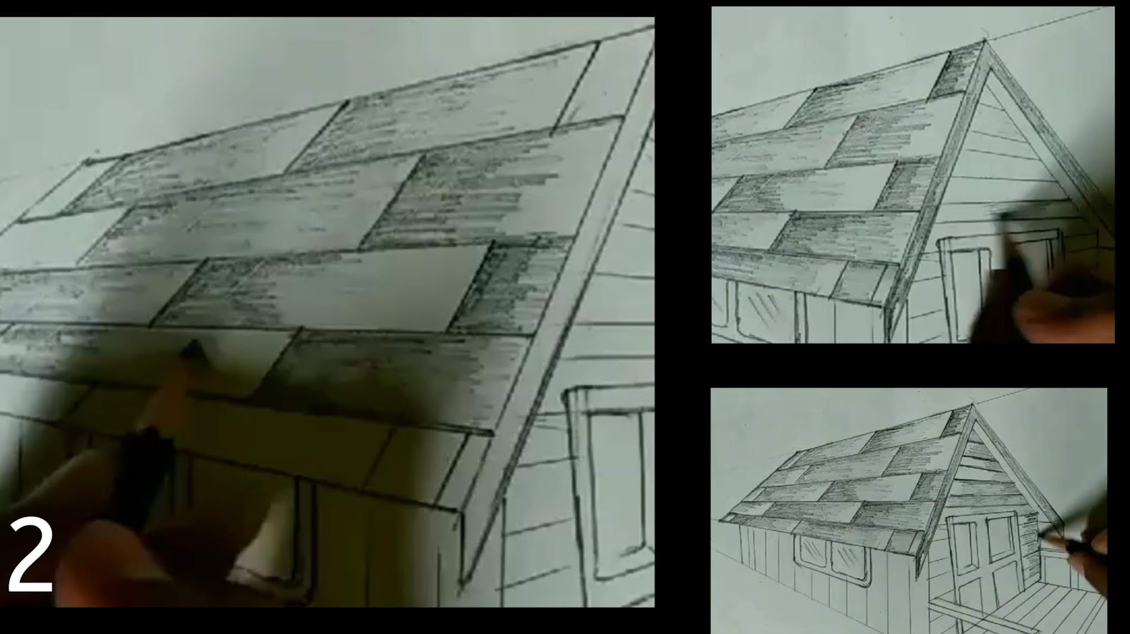 How to draw wooden texture on house by using graphite pencils
